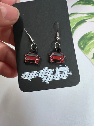 Miata earrings ND metal enamel dangly shepherds hook NA, choose your ...