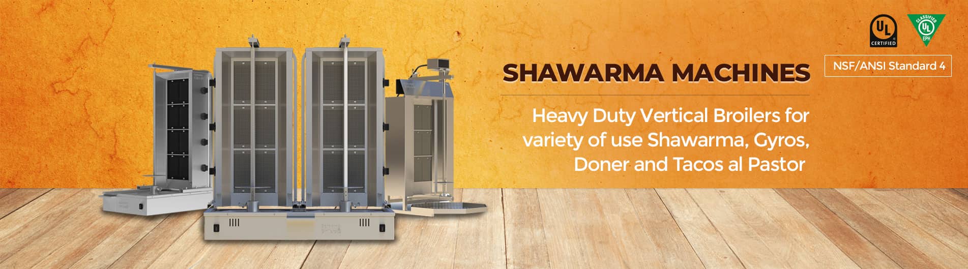 Shawarma Machines, Vertical Broiler, Gyro & Tacos Al Pastor Machines