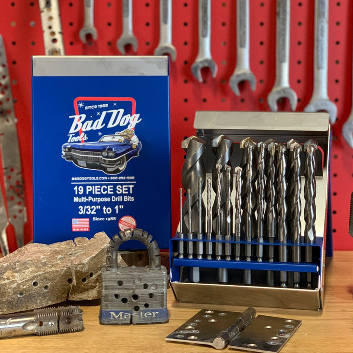 19 piece Bad Dog Multi-Purpose Drill Bits - Bad Dog Tools