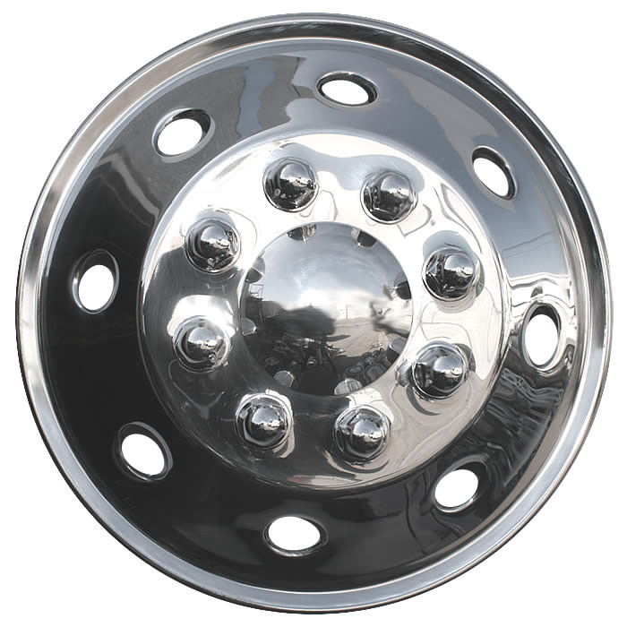 16 inch Universal Fit Motorhome Hubcap Polished Stainless Steel RV ...