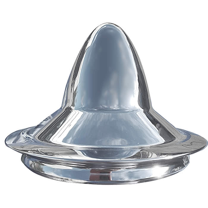 Vintage Tall Bullet Center Cap for smoothie Wheels Chromed Solid Steel
