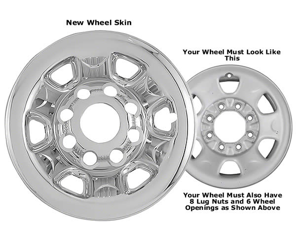 2008-2013 Chevy Suburban 2500 Wheel Cover Skin 16 inch Chrome Hubcap