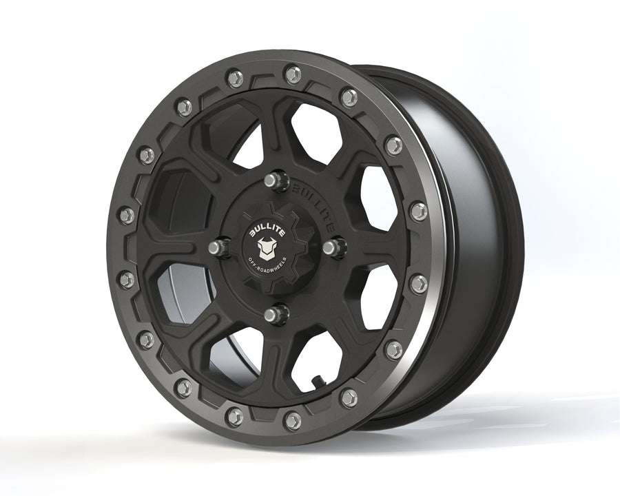 Bullite BT-03 Atv Wheels Rims 14x7 4x137 Satin Black W/ Gunmetal Gray ...