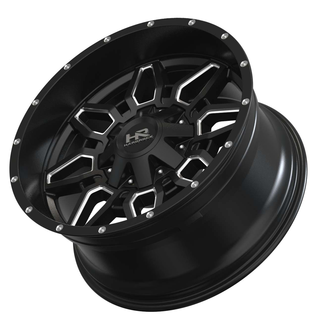 Hardrock Offroad Striker Wheels Rims 22x10 8x170 Gloss Black Milled -25mm | H718-221070125GBM