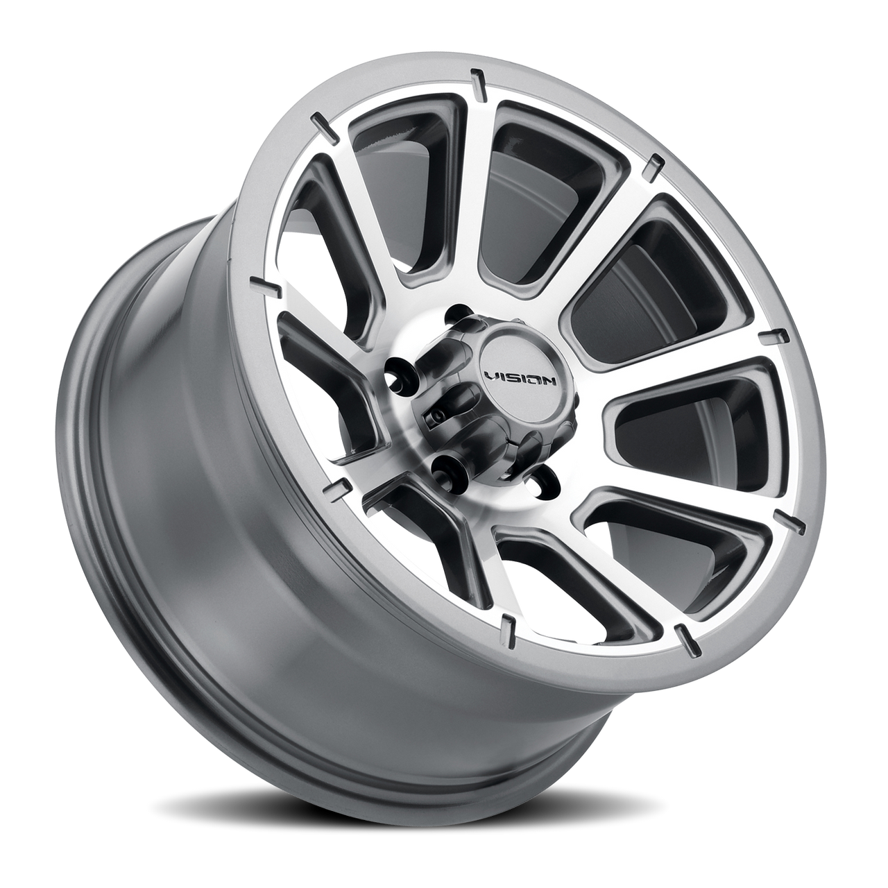 Vision Turbine 353 Wheels Rims 17x8.5 6x139.7 Gunmetal Machined Face ...