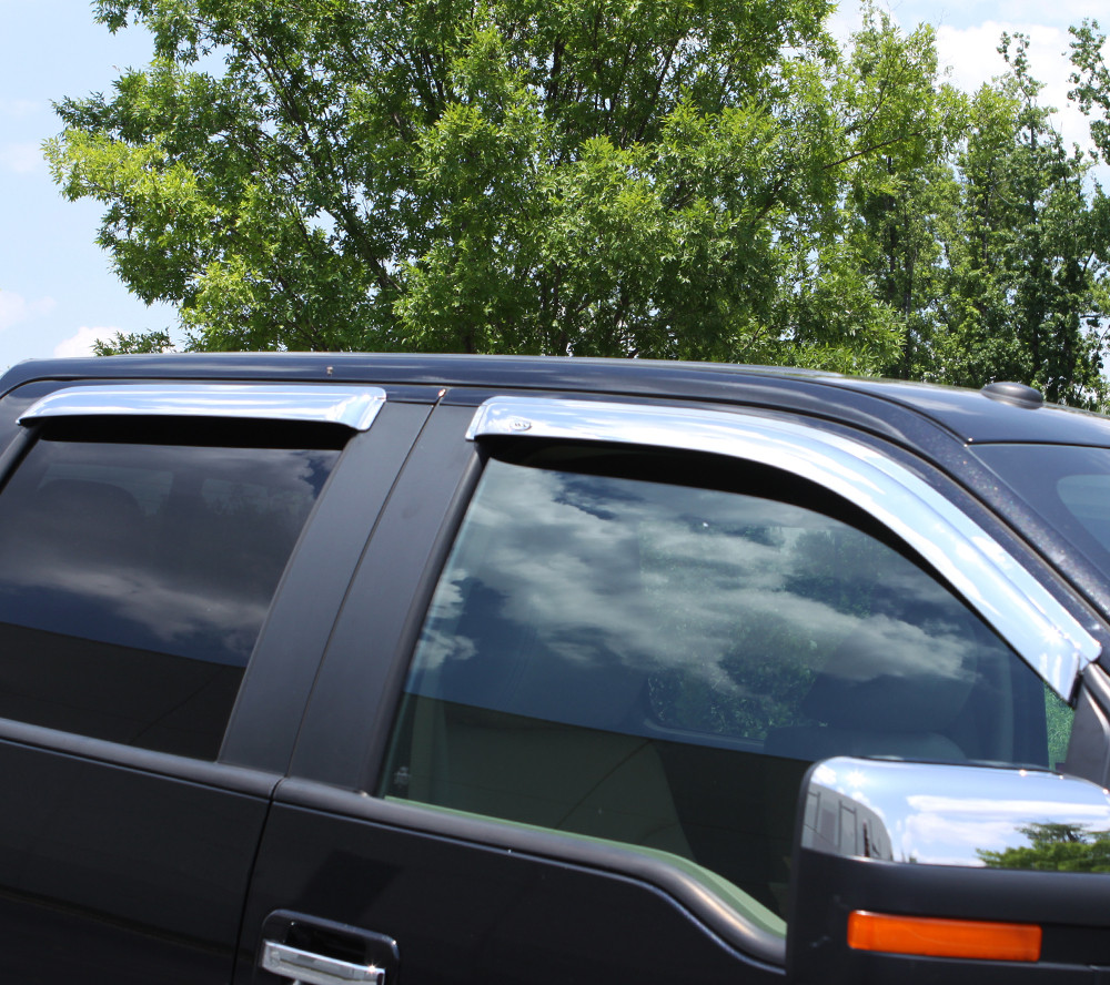 Auto Ventshade Chrome Ventvisor Deflector - 4 pc | BBFF 684632