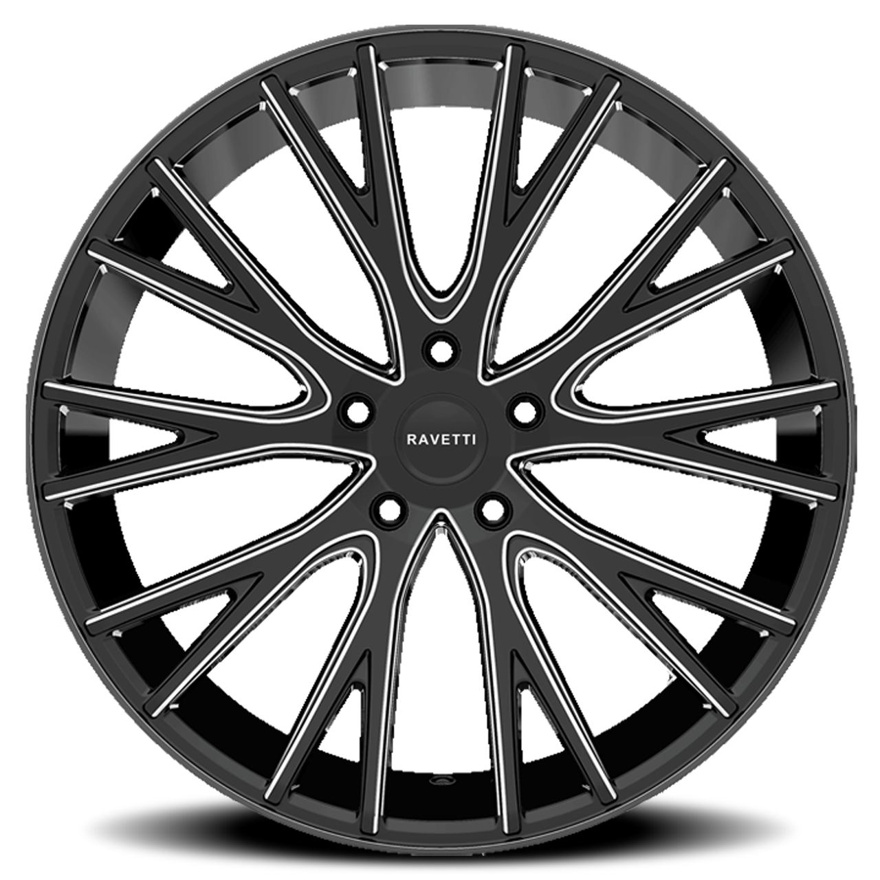 Ravetti M12 22x9 5x120 Black And Milled 40mm Wheels