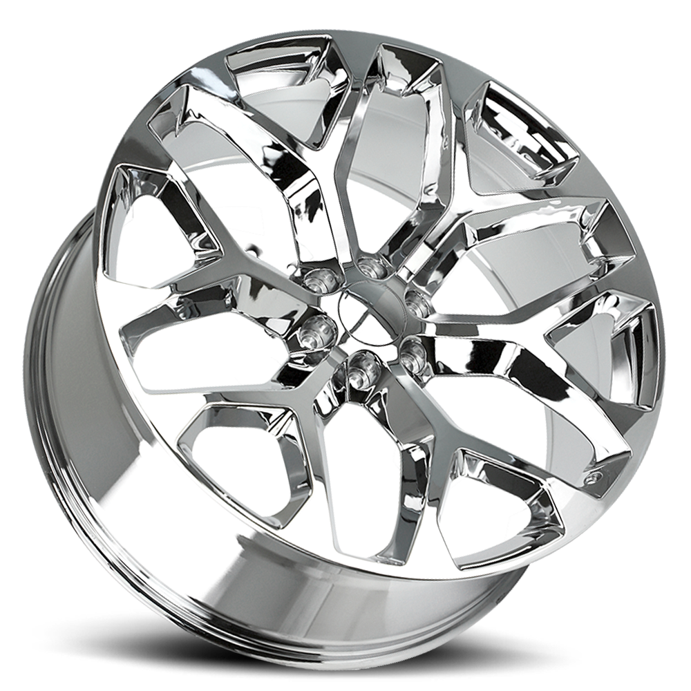 Strada Oe Replica R176 Snowflake 24x10 6x139.7 Chrome 31 Wheels