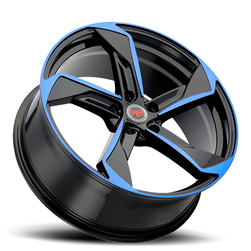 Revolution Racing Rr20 Wheels Rims 18x8 5x114.3 Black W/ Blue Machined ...