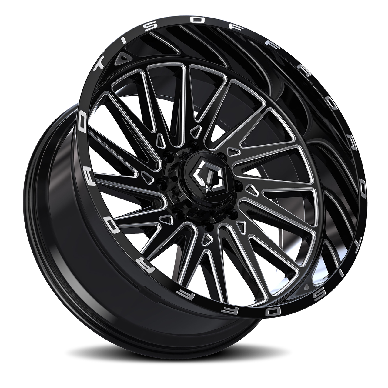 Tis 547Bm 24x12 8x165.1 Gloss Black Accents -44mm Wheels