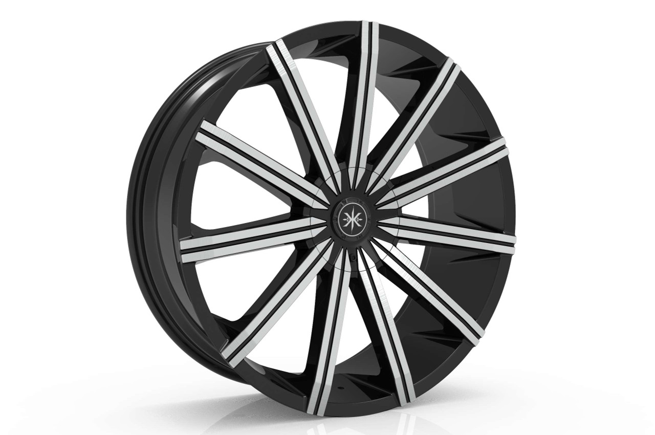 Karma Kustom K2 Wheels Rims 20x8.5 5x114.3 5x120 Black Machined 35mm ...
