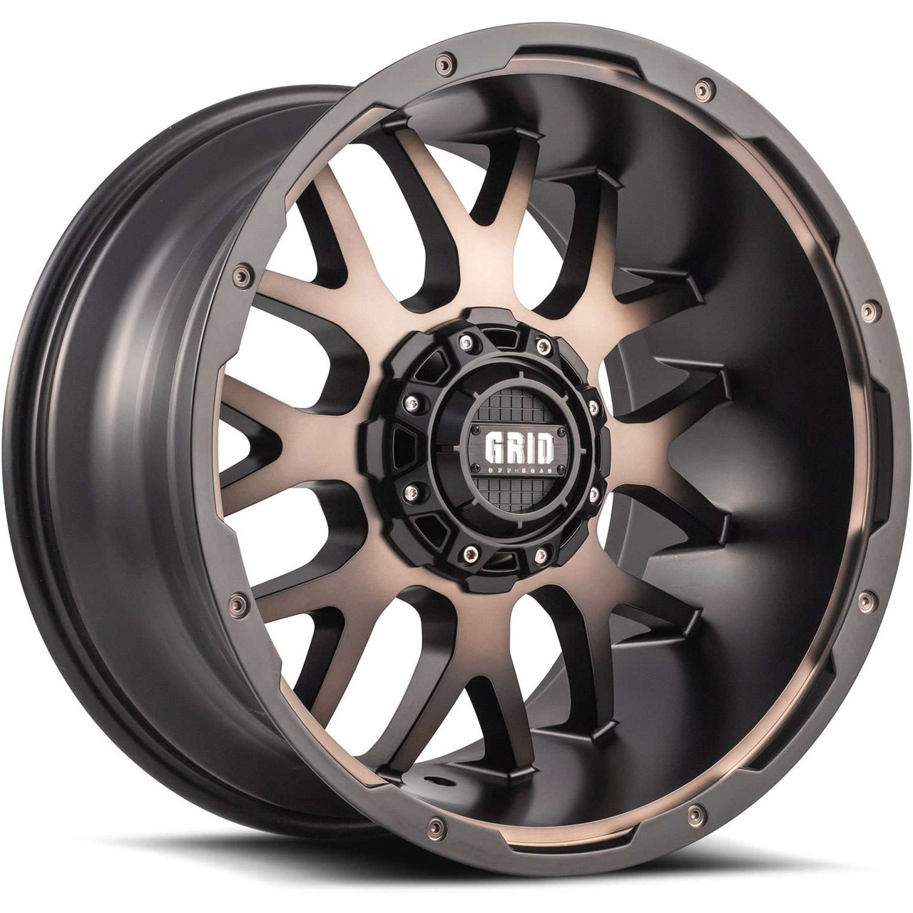 Grid Gd02 Wheels Rims 20x10 5x150 Matte Black Machined W/ Dark Tint ...