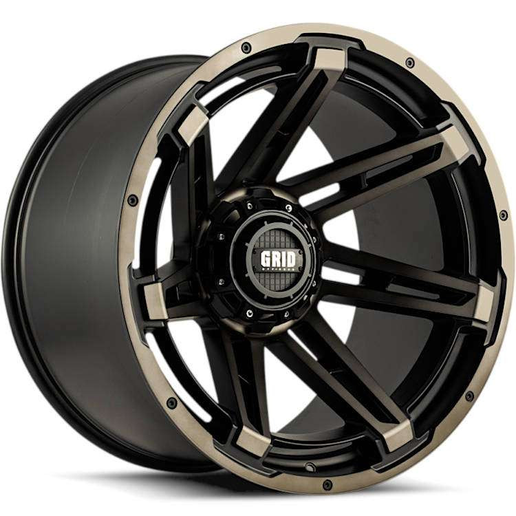 Grid Gd12 Wheels Rims 18x9 5x150 Black Machined W/ Dark Tint 15mm ...