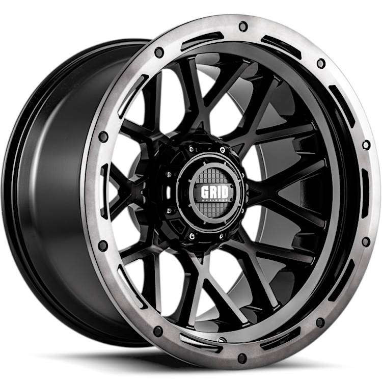 Grid Gd13 Wheels Rims 20x9 5x150 Black Machined W/ Dark Tint 15mm ...