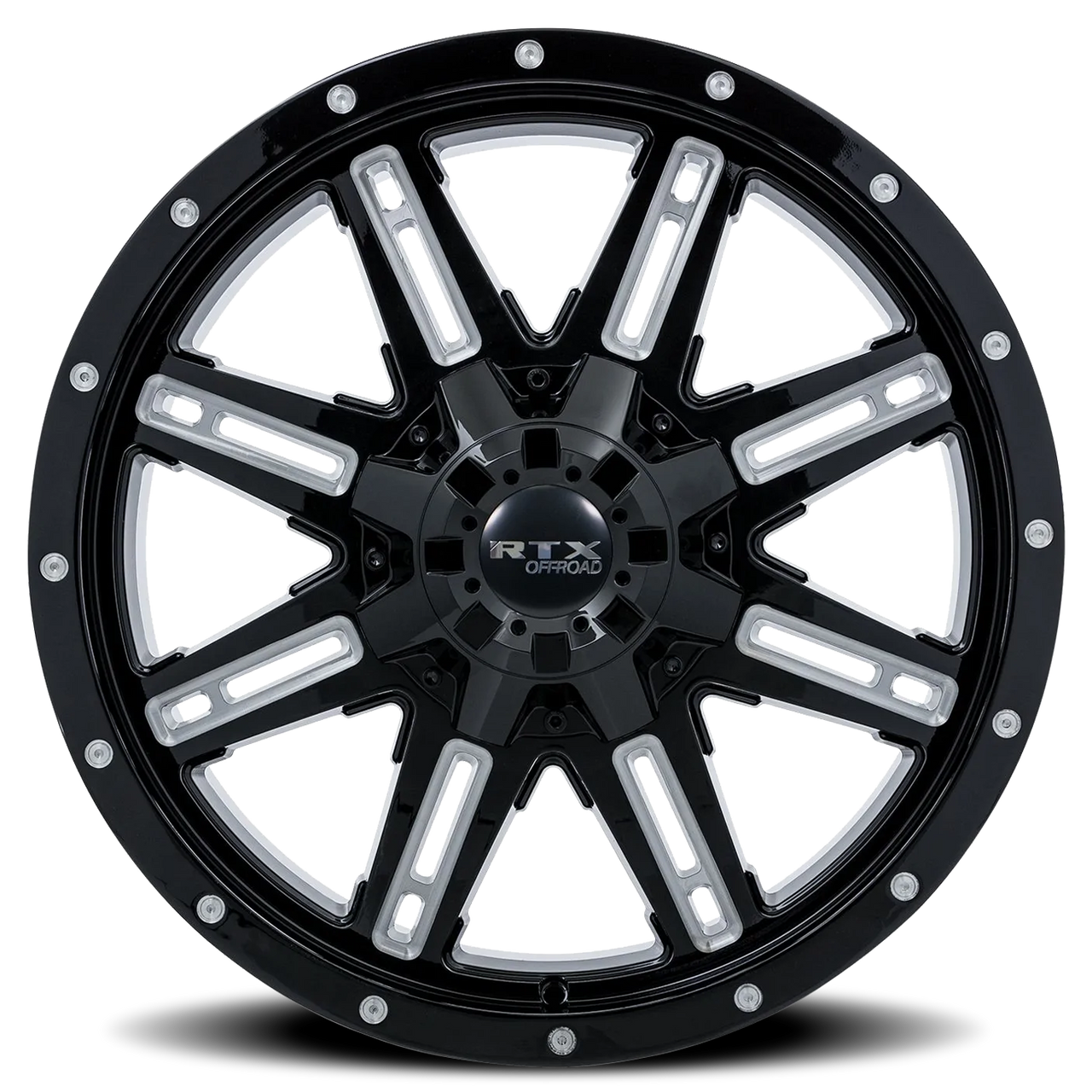 Rtx Ravine Wheels Rims 17x8 6x135 6x139.7 Black Milled 10mm | 082085