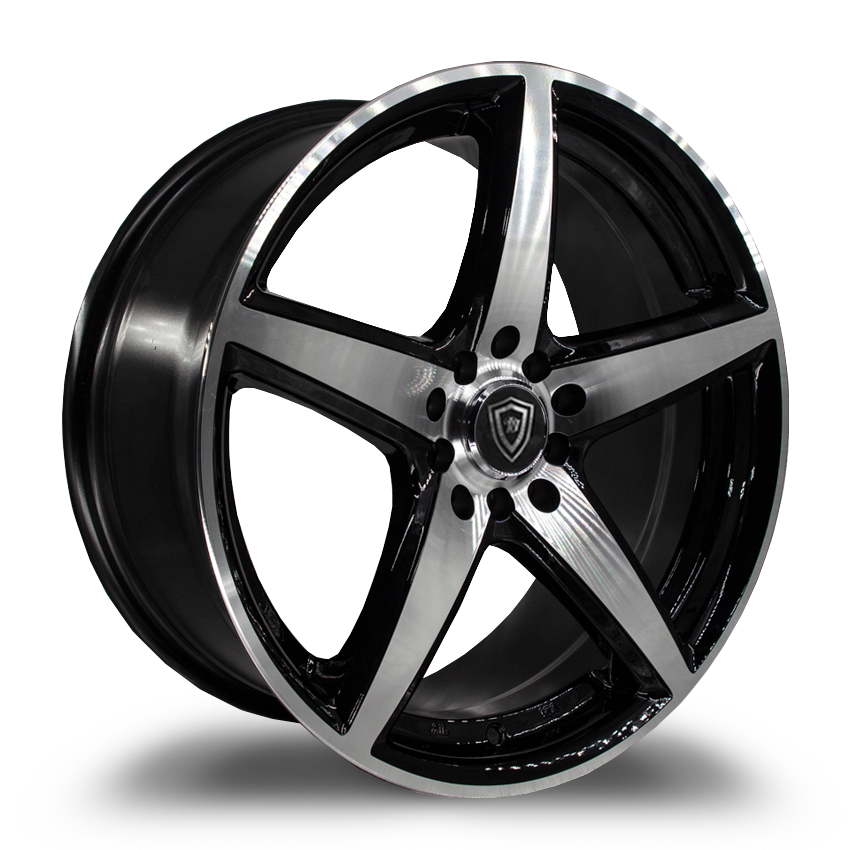 White Diamond W244 Wheels Rims 17x7.5 5x110 5x114.3 Black Machined 35mm ...