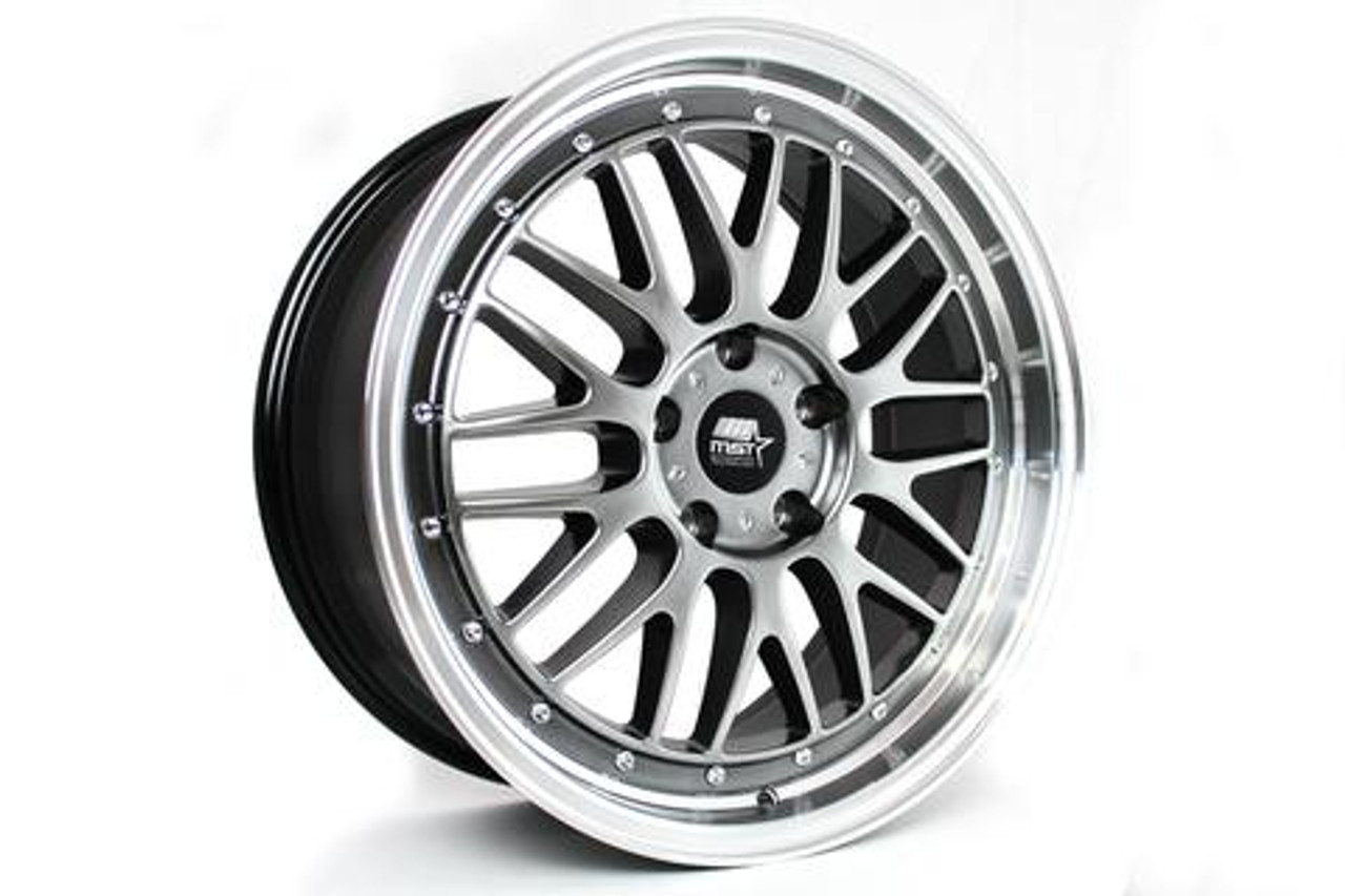 Mst Leman Wheels Rims 19x9.5 5x120 Hyper Black W/ Machined Lip 35mm ...