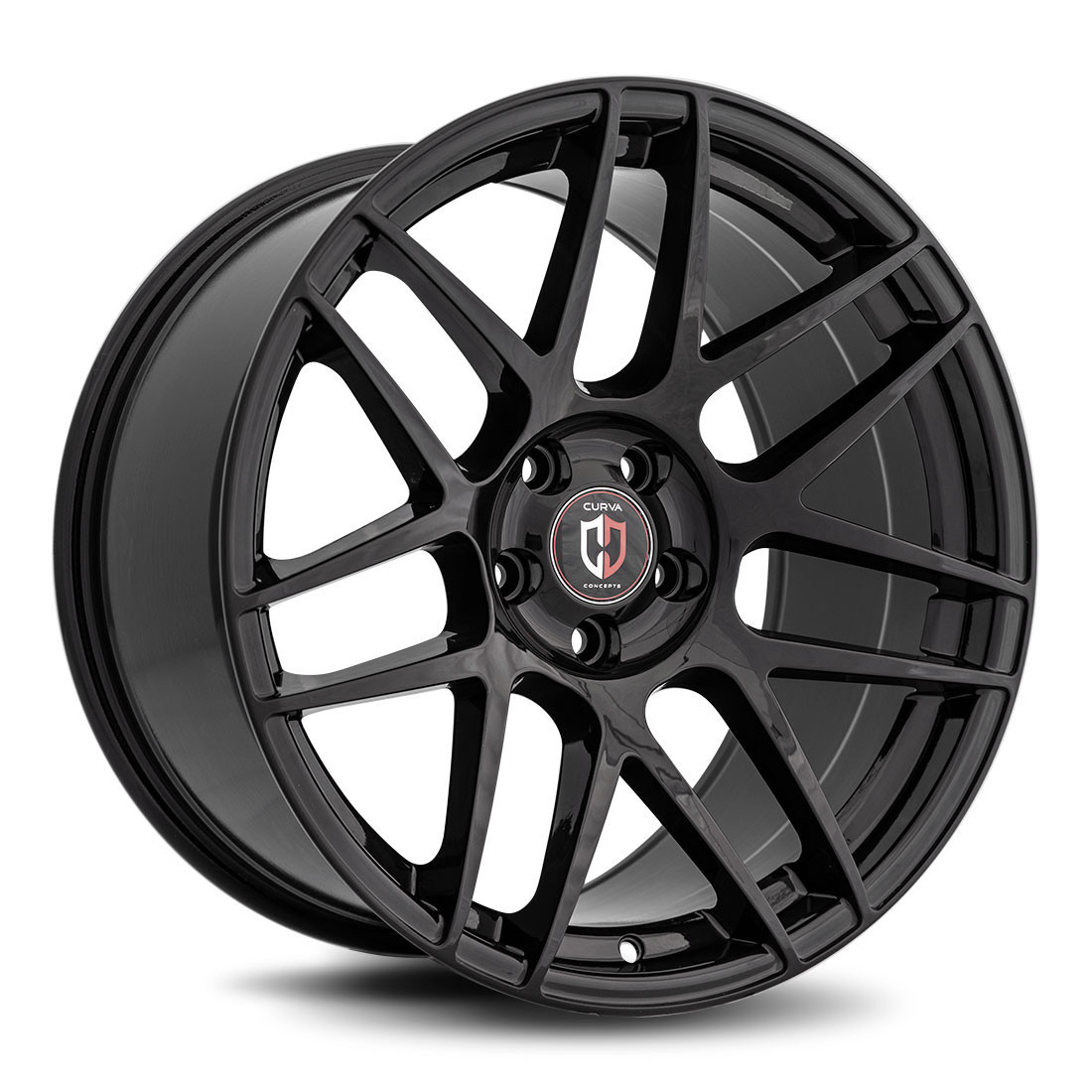 Curva C300 Wheels Rims 19x8.5 Blank Custom Drilled Gloss Black 35mm ...