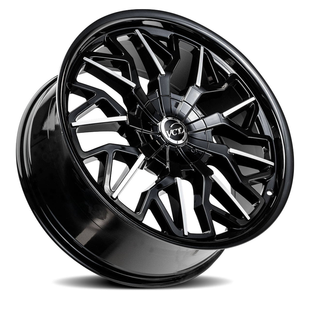 Vct Cyclone 22x8.5 5x110 5x115 Black Machined 38mm Wheels