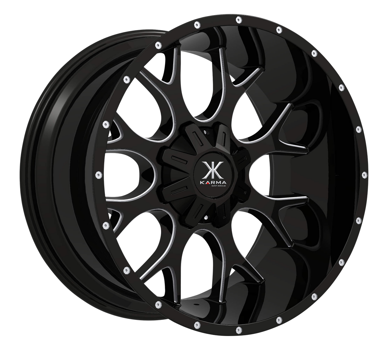 Karma Offroad K31 Wheels Rims 20x10 5x139.7 5x150 Black Milled -12mm ...