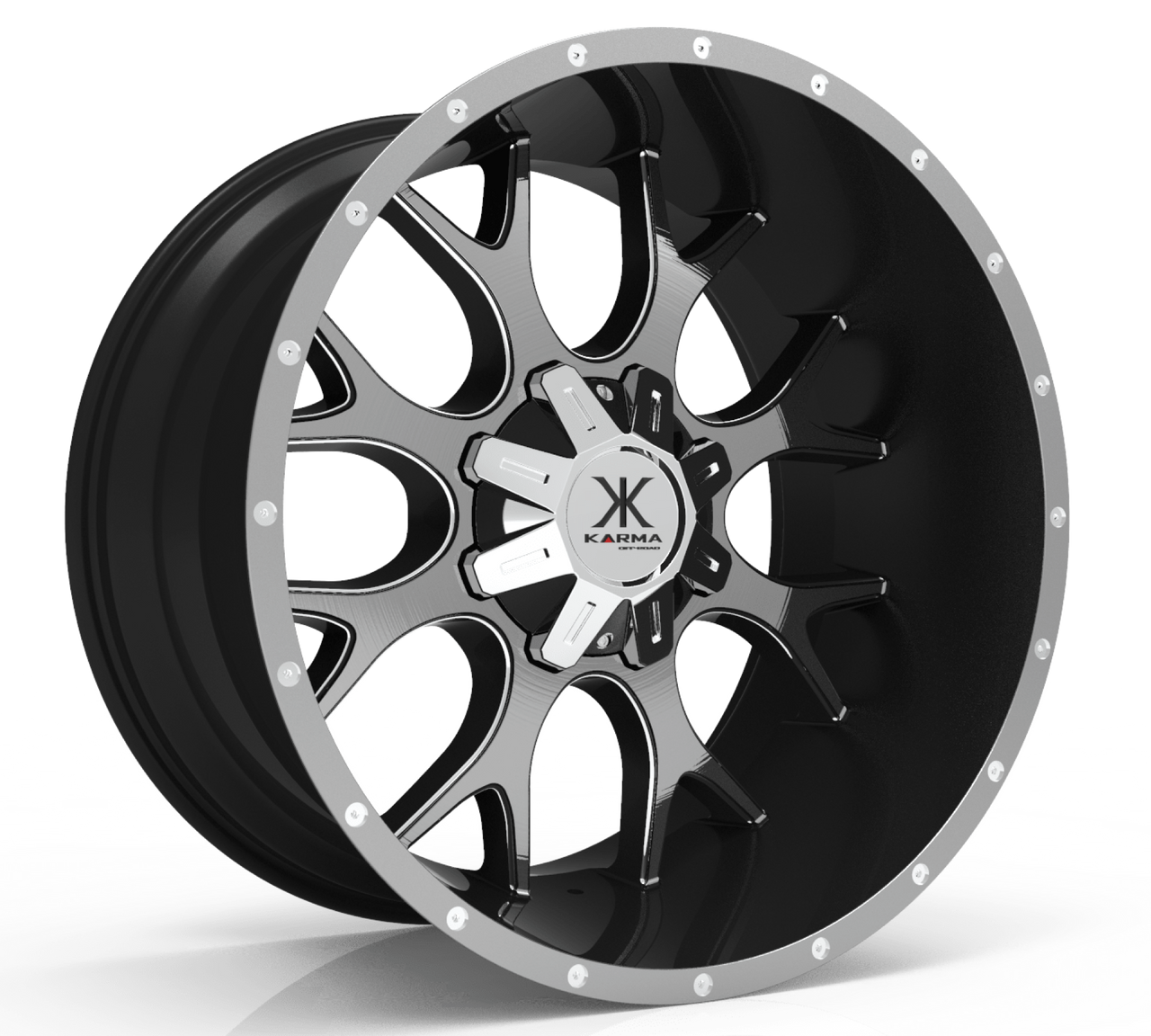 Karma Offroad K31 Wheels Rims 20x10 8x170 Black With Gray Face And ...