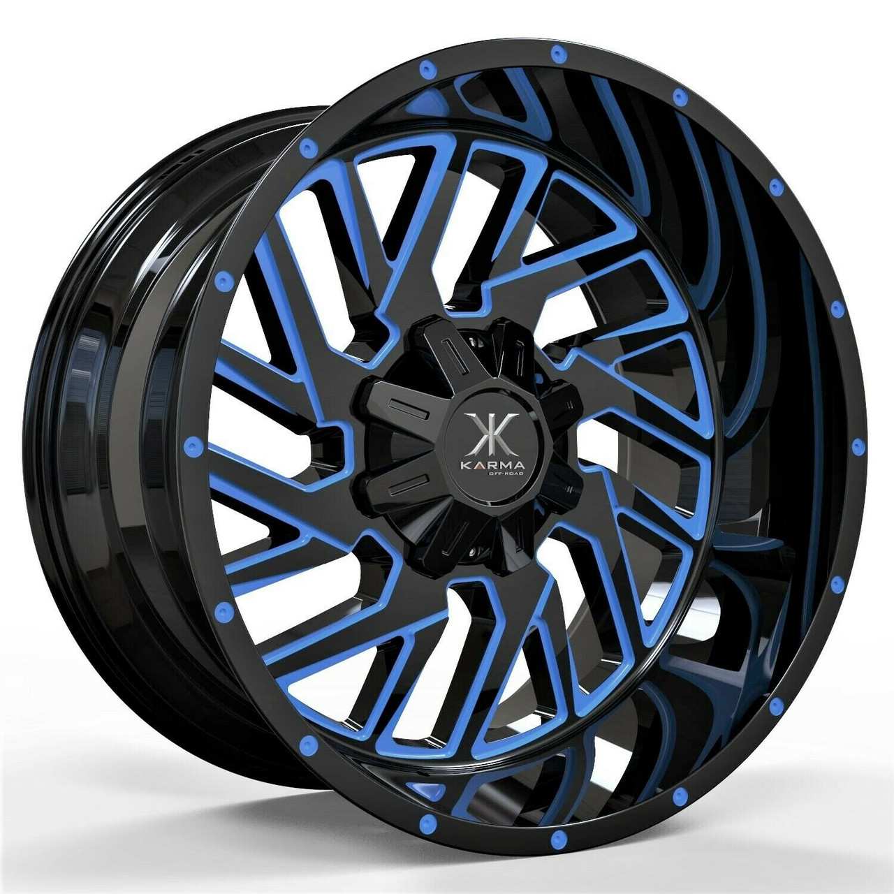 Karma Offroad K33 Wheels Rims 24x12 6x135 6x139.7 Black Milled With ...