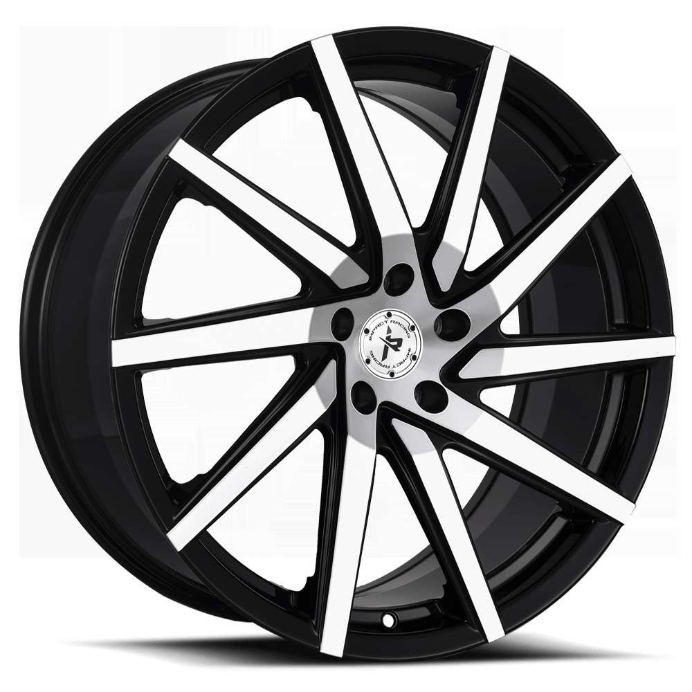 Impact Racing 601 Wheels Rims 22x9 5x114.3 Gloss Black Machined 38mm ...