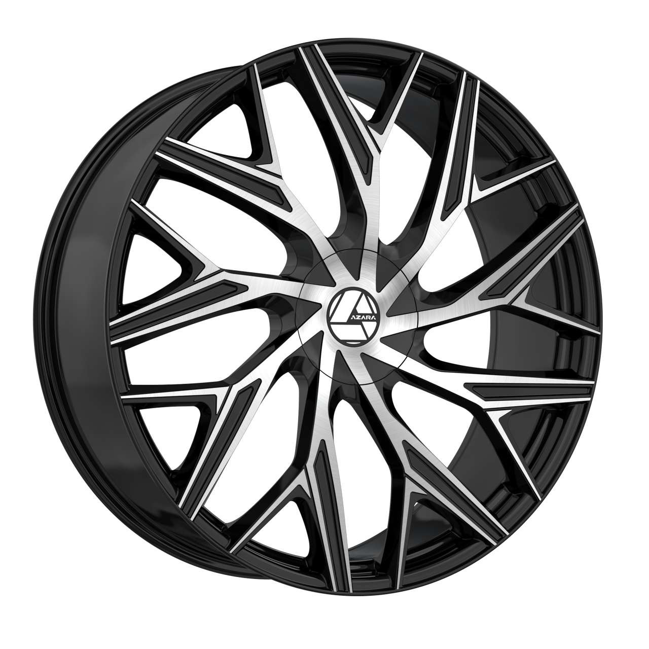 Azara Aza-527 Custom Drilled Wheel Blanks Rims 24x9 Black Machined 18 ...