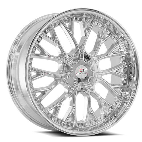 Cavallo Clv-33 Wheels Rims 22x9.5 Blank Custom Drilled Nano Chrome 15mm ...