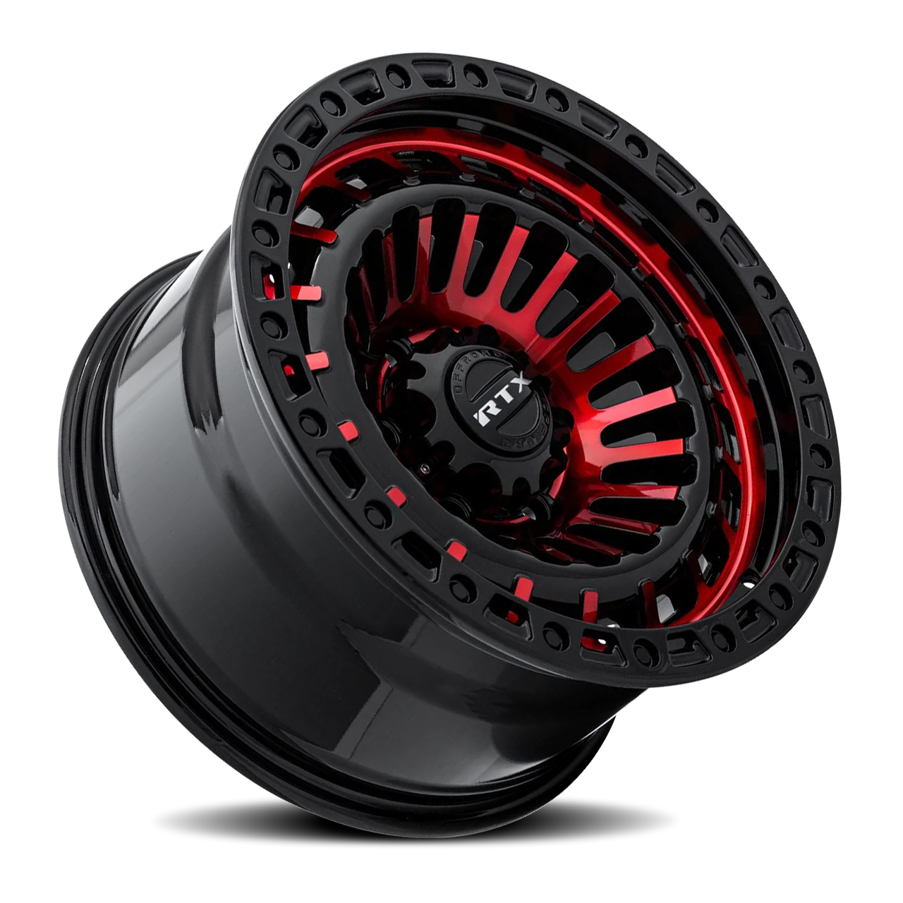 RTX Moab 18x9 5x127 Gloss Black Machined Red -15mm Wheels
