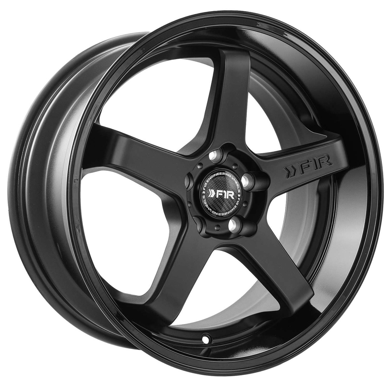 F1R Fc5 Wheels Rims 18x8.5 5x112 Matte Black W/ Gloss Black Lip 35mm ...