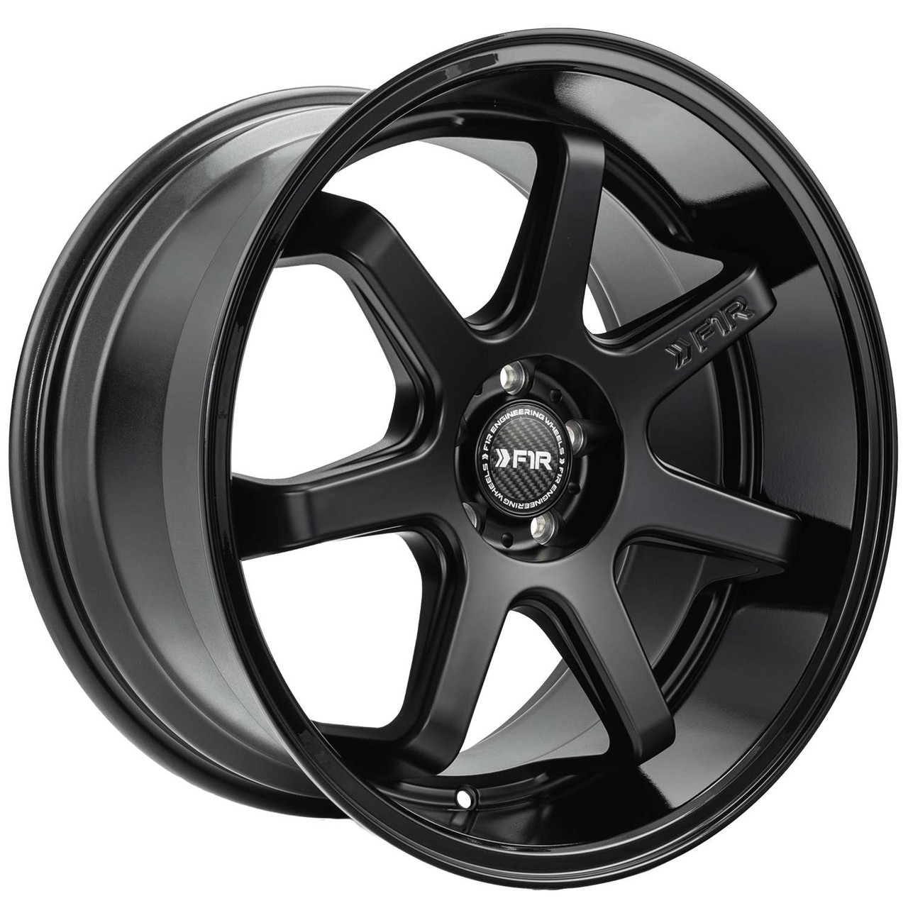 F1R Fc7 Wheels Rims 18x8.5 5x112 Matte Black W/ Gloss Black Lip 42mm ...