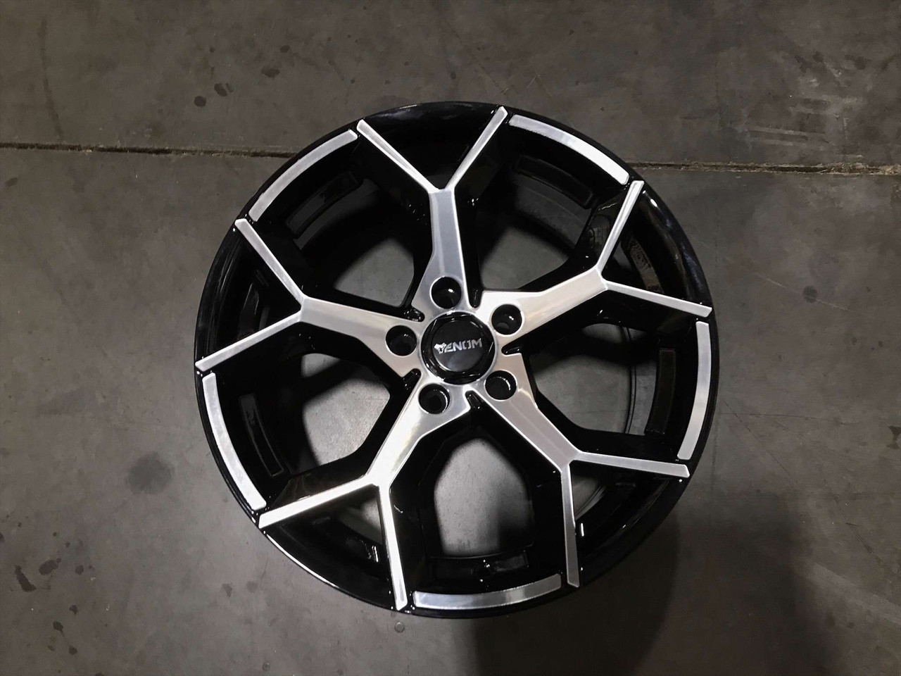 Venom 37 Wheels Rims 17x8 5x108 Black Machined Face 35 | VEN371785108 ...
