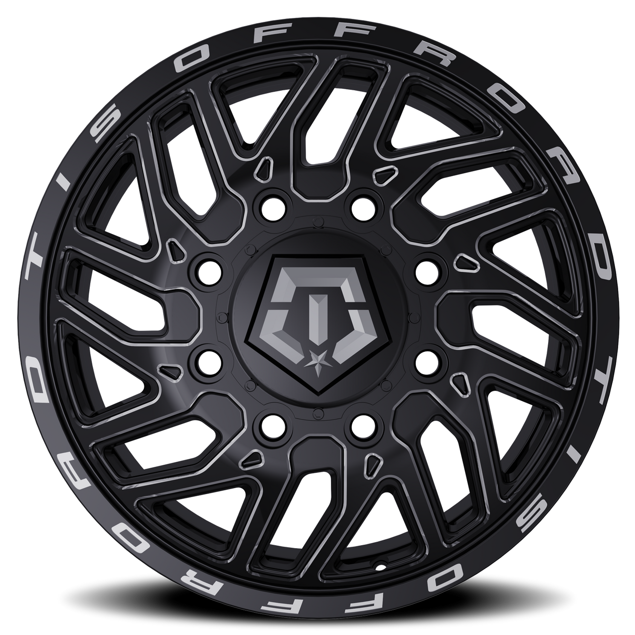 Tis Dually 544Bm Wheels Rims 22x8.25 8x210 Gloss Black W/ Milled ...