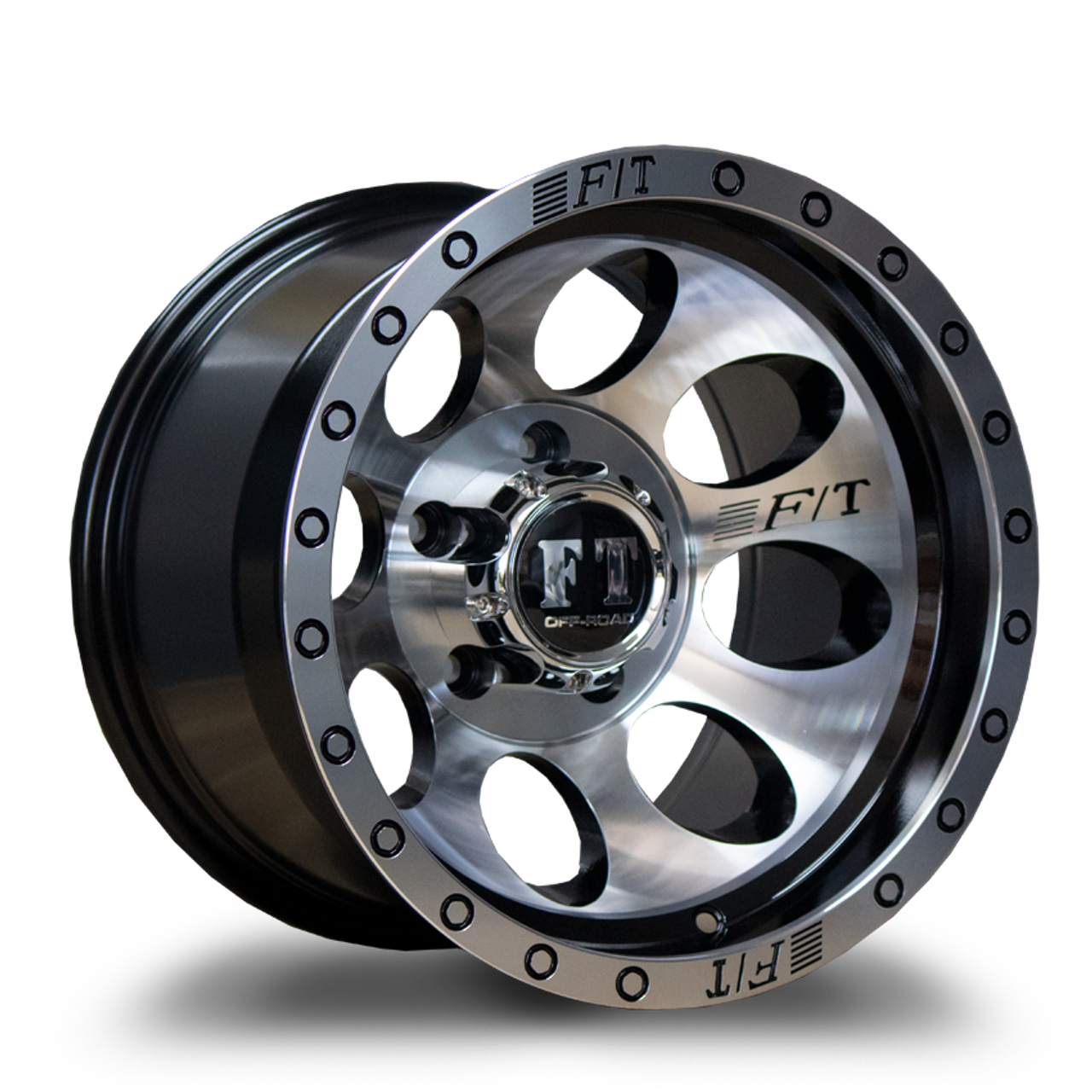 Full Throttle Ft5096 Wheels Rims 15x10 5x139.7 Gloss Black Machined -44mm | FT50961510513944BP