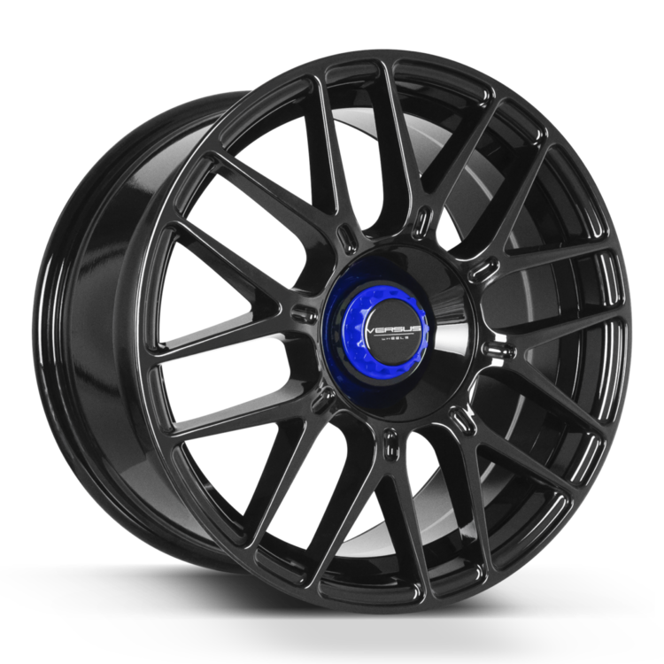 Versus Vs22 Wheels Rims 17x8 5x100 5x114.3 Black With Blue Cap 35mm ...