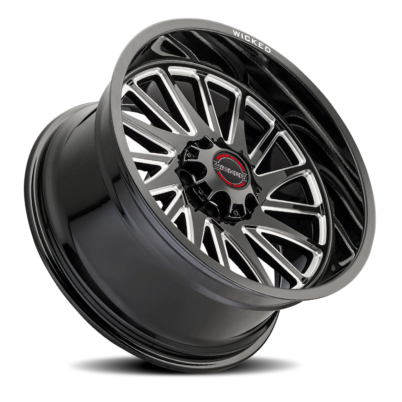 Wicked Offroad W936 Wheels Rims 22x10 5x127 Gloss Black Milled -19mm ...