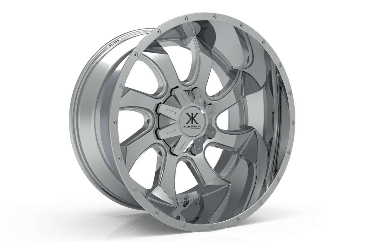 Karma Offroad K27 Wheels Rims 22x12 6x135 6x139.7 Chrome -44mm | K27 ...