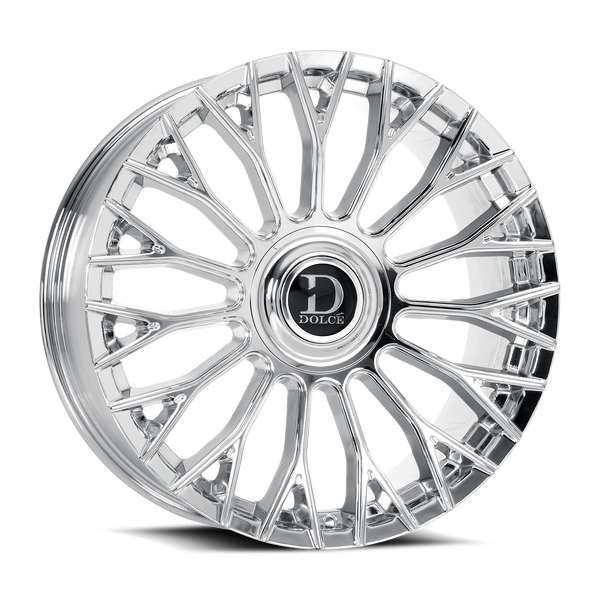 DOLCE LUXURY Roma Wheels Rims 22x10.5 Blank Custom Drilled Chrome 35mm ...