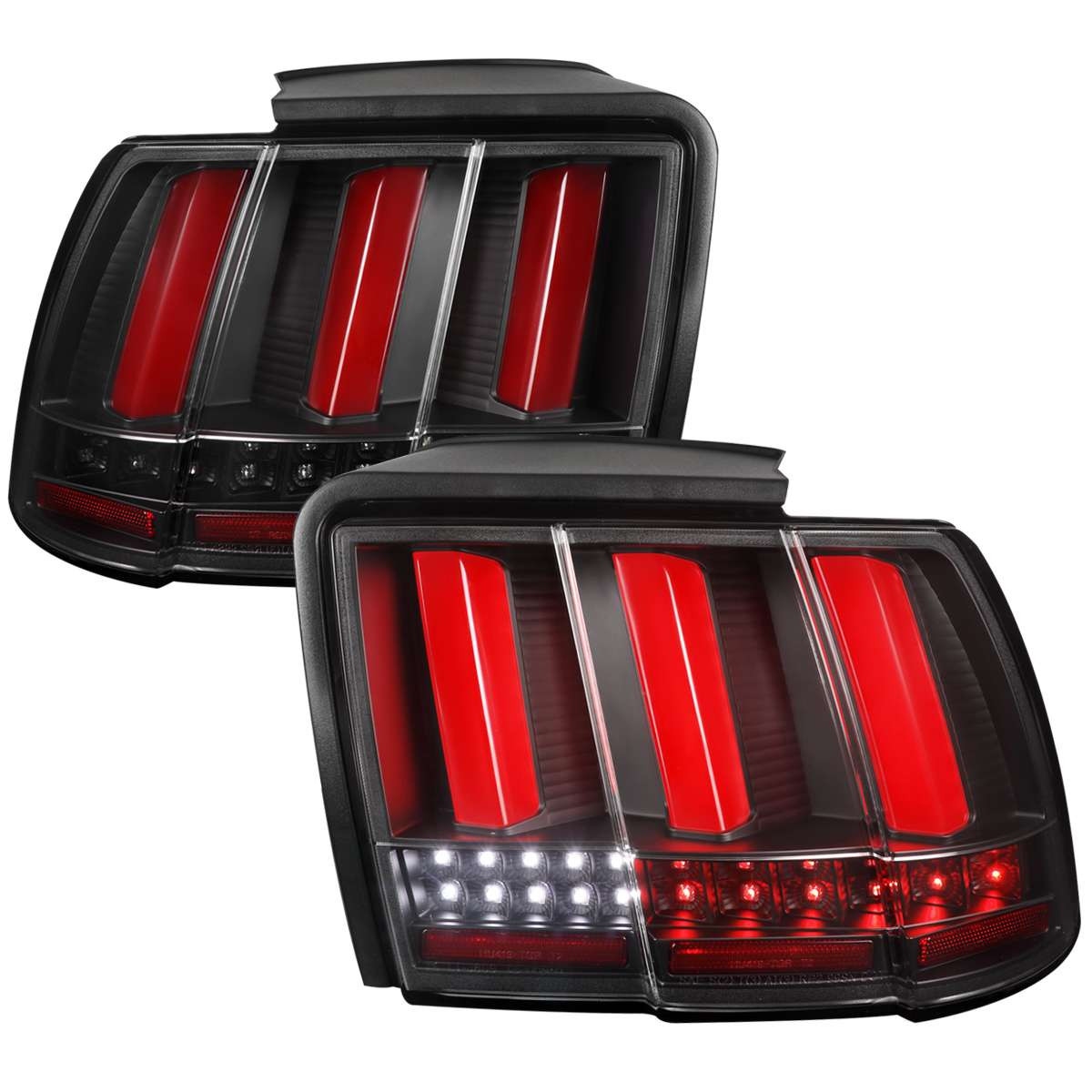 Spec-D Clear Red Tail Lights w/ Sequential Turn Signal & Black Housing ...