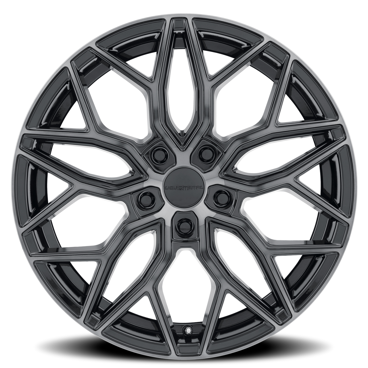 Liquid Metal Hawk Wheels Rims 17x7.5 5x114.3 Gloss Black Machined 40mm ...