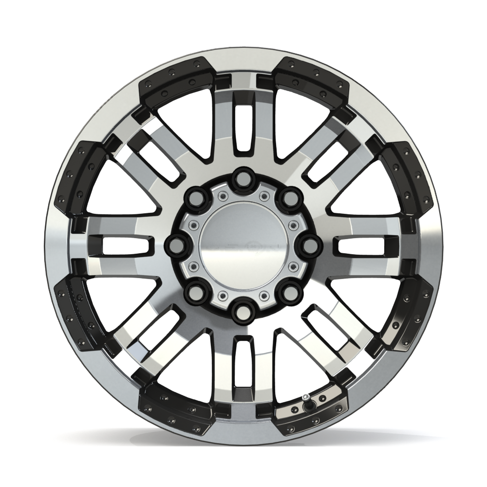 Vision Warrior 375 Wheels Rims 17x8.5 8x165.1 Gloss Black Machined Face ...