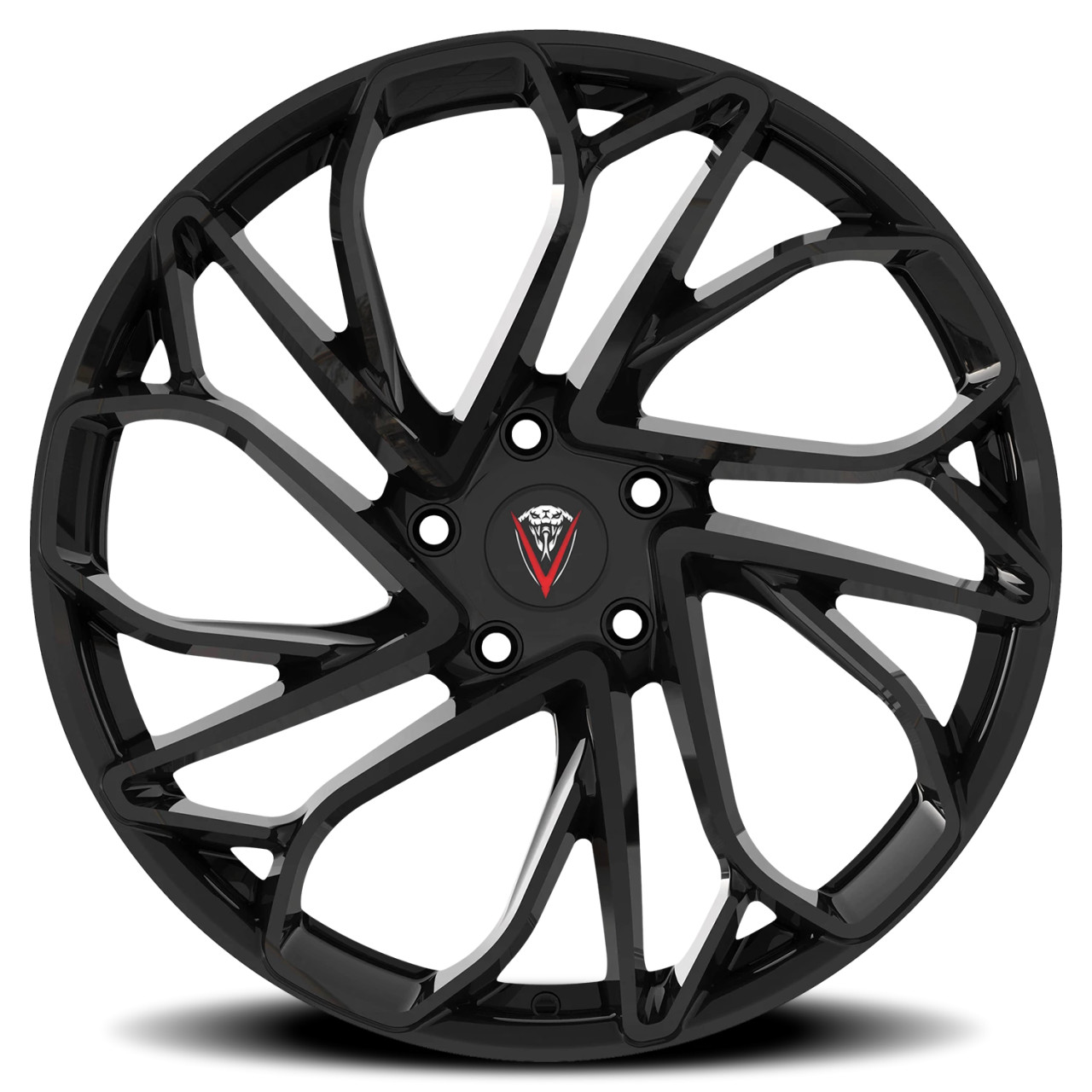 Venom 52 19x8.5 5x114.3/5x4.5 Gloss Black 35mm Wheels