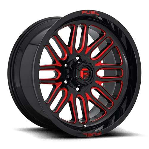 Fuel Ignite D663 Black 20x9 6x139.7/6x5.5 Red 19mm Wheels