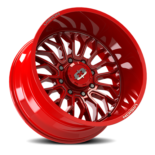 Vision Riot 402 Wheels Rims 20x12 8x170 Red Tint Milled Spokes -51mm ...