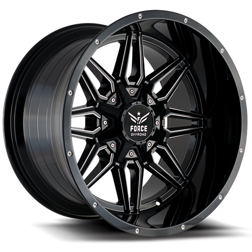 Force Off-Road F10 Wheels Rims 20x10 6x120 6x139.7 Black Milled -12mm ...