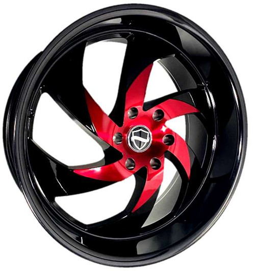 Elegance Danger Wheels Rims 20x8.5 5x4.5 (5x114.3) Black Candy Red 35mm ...