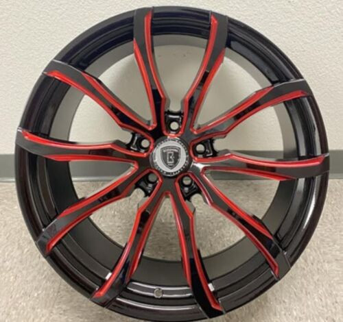 Borghini Bw32 Wheels Rims 20x8.5 5x114.3 Black With Red Milling 35mm ...