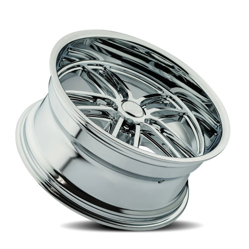 Resto R103 Maverick Wheels Rims 24x10 5x127 Chrome W/ Milled Windows ...