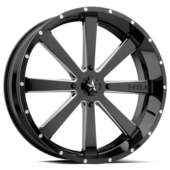Msa Offroad M34 Flash Atv Wheels Rims 24x7 4x156 Gloss Black Milled 0mm ...